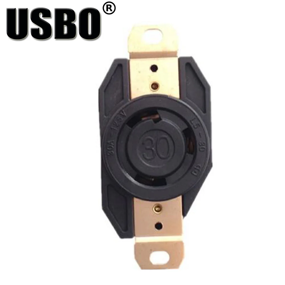 Black US 125V 30A 3 hole US NEMA L5 30R American Generator outlet Anti ...