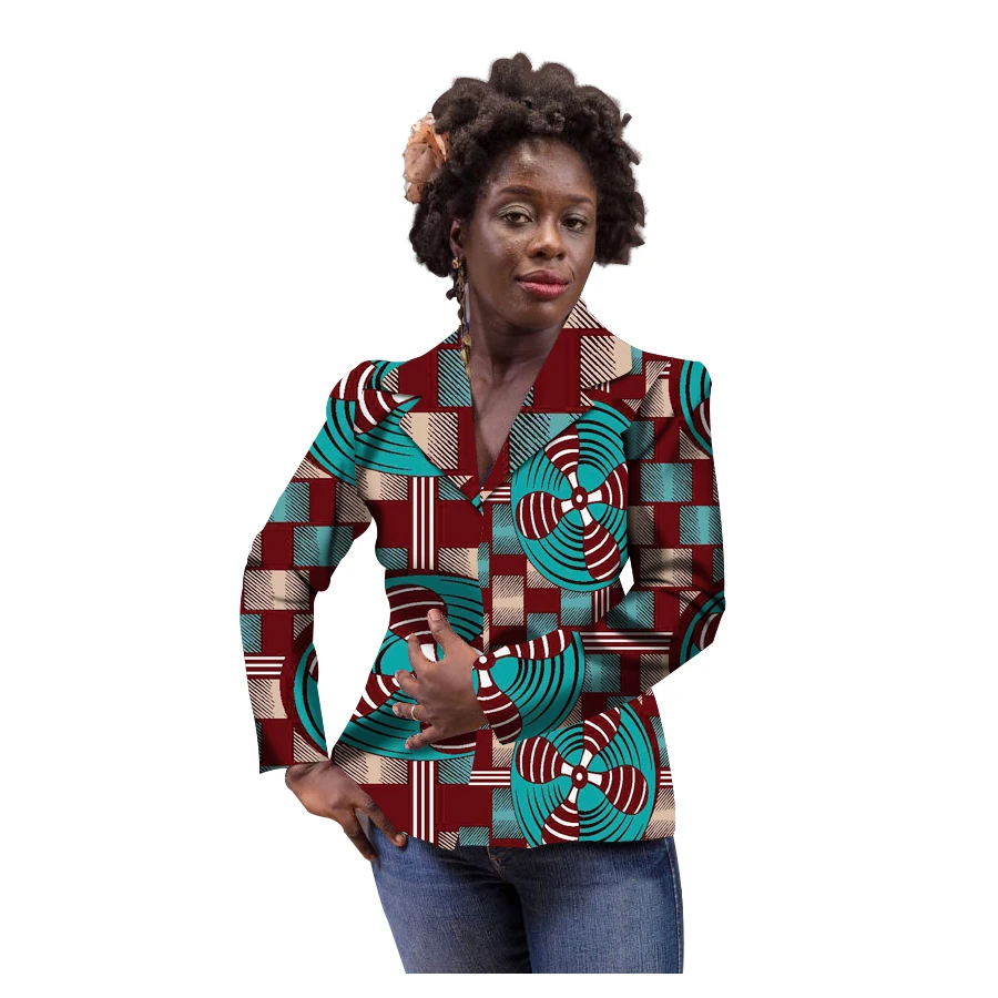 African Print Women Suit Jacket Africa Festive Ladies Long Sleeve