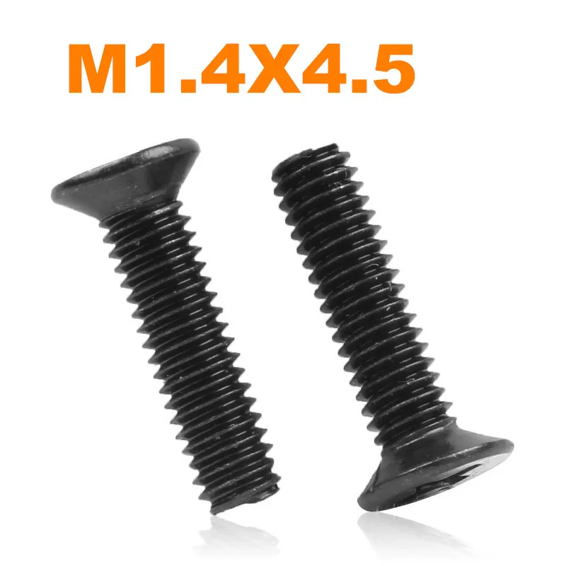 1000pcs/lot M1.4*4.5 KM Countersunk / flat head philips micro machine ...