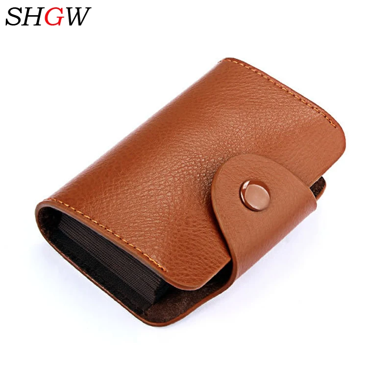 Genuine Leather Card Wallet Bank Credit Card Holders Case ID Cards ...