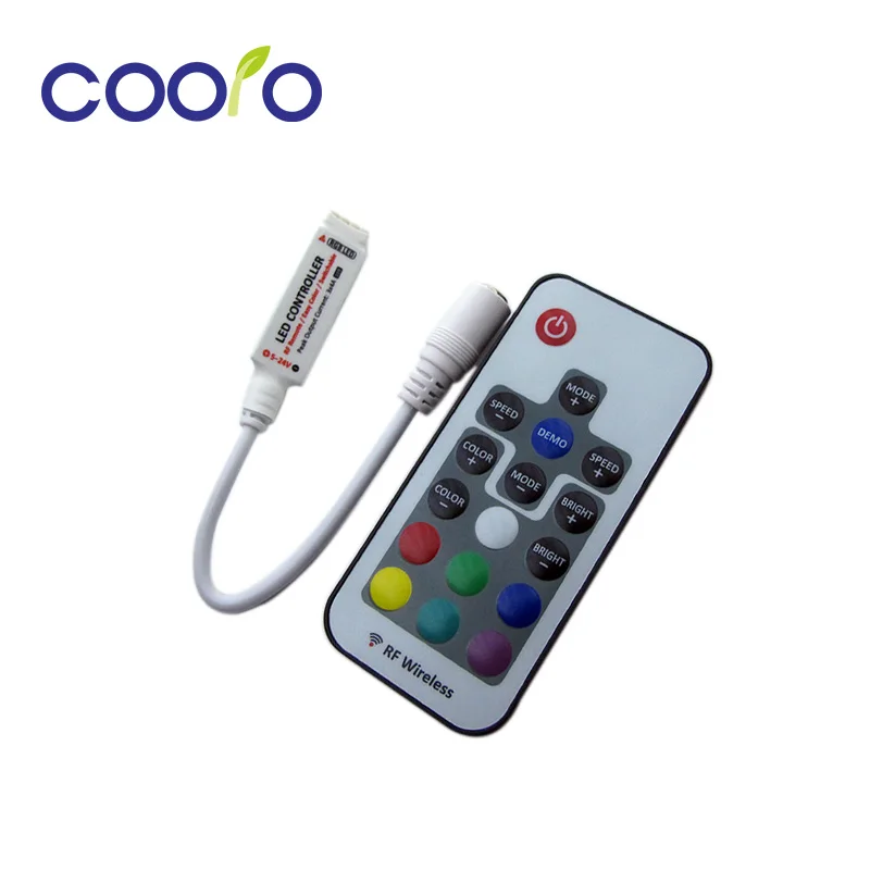 mini RF wireless led RGB remote Controller DC 5V 24V 12A 17key with ...