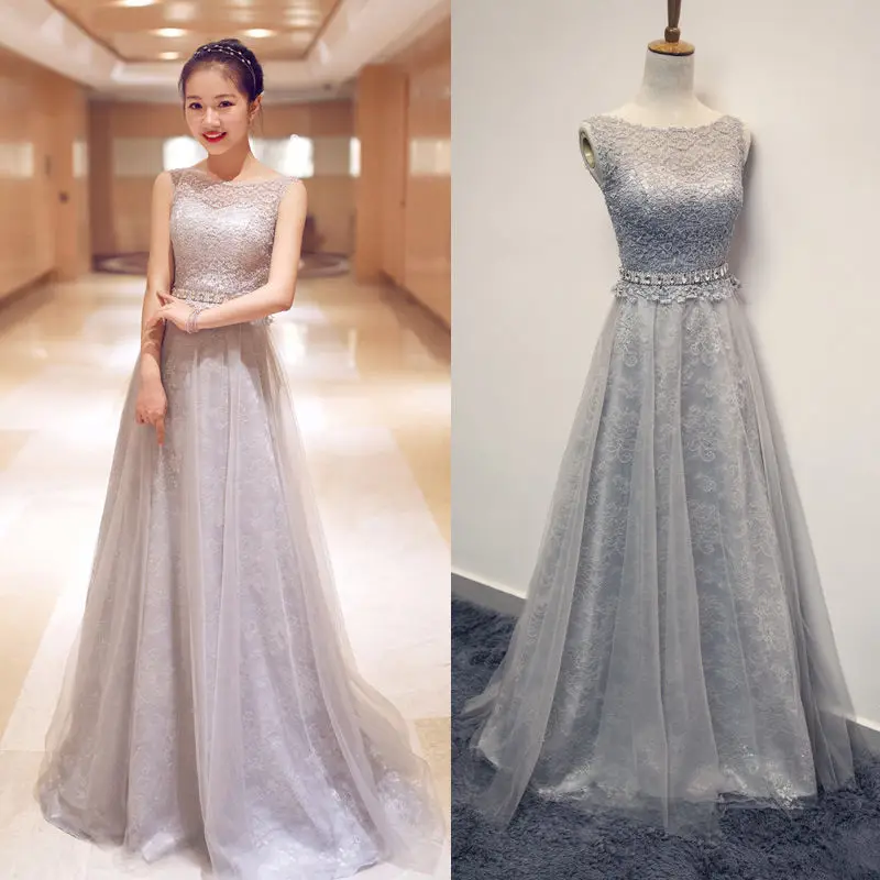 Buy Prom Dress Lace Bodice Sheer Scoop Neckline