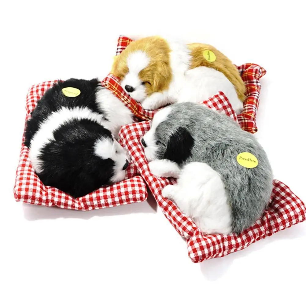 Simulation Animal Doll Plush Sleeping Dogs Toy with Sound Creative ...
