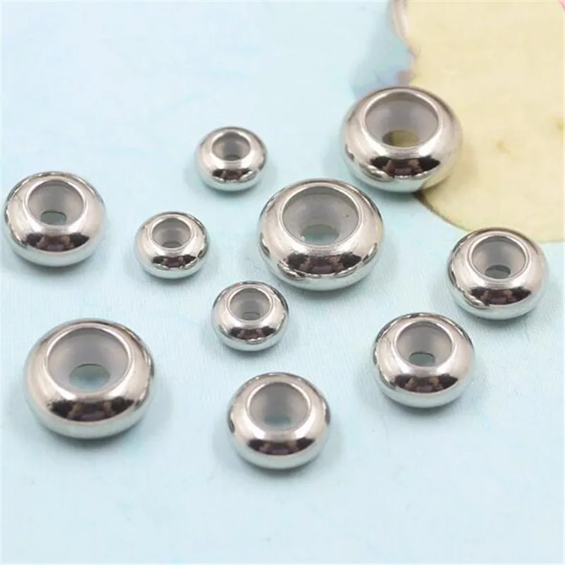 20pcs Stainless Steel Positioning Beads 6/7/8/9/10mm Rubber Spacer Bead ...