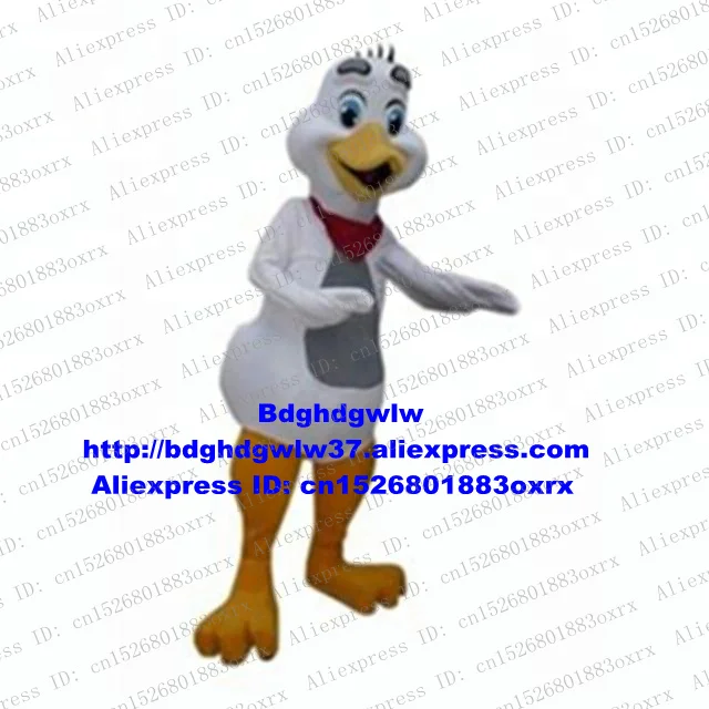 White Swan Cygnus Goose Geese Mascot Costume Adult Cartoon Character ...