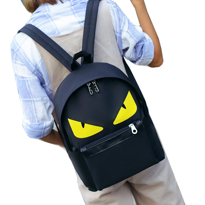 2017 Fashion Brand Small Monster Backpack Demon Eyes Girls Cartoon ...