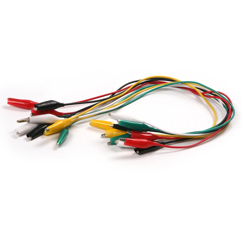 10pcs/lot Double ended Alligator Clips Cable 50cm Lengh Crocodile Clip ...