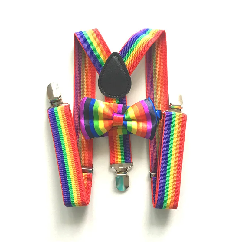 2PCS New Rainbow Pattern Design Kid Suspenders Children's Straps Y Back ...