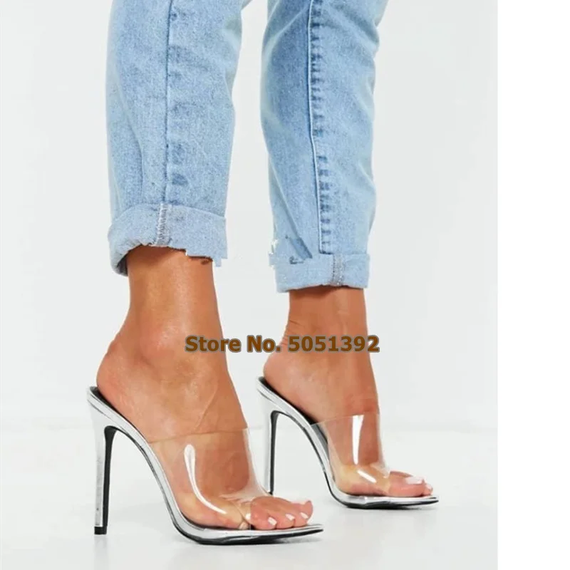 Clear-Transparent-PVC-Sandals-Crystal-Peep-Toe-Slippers-High-Thin-Heel ...