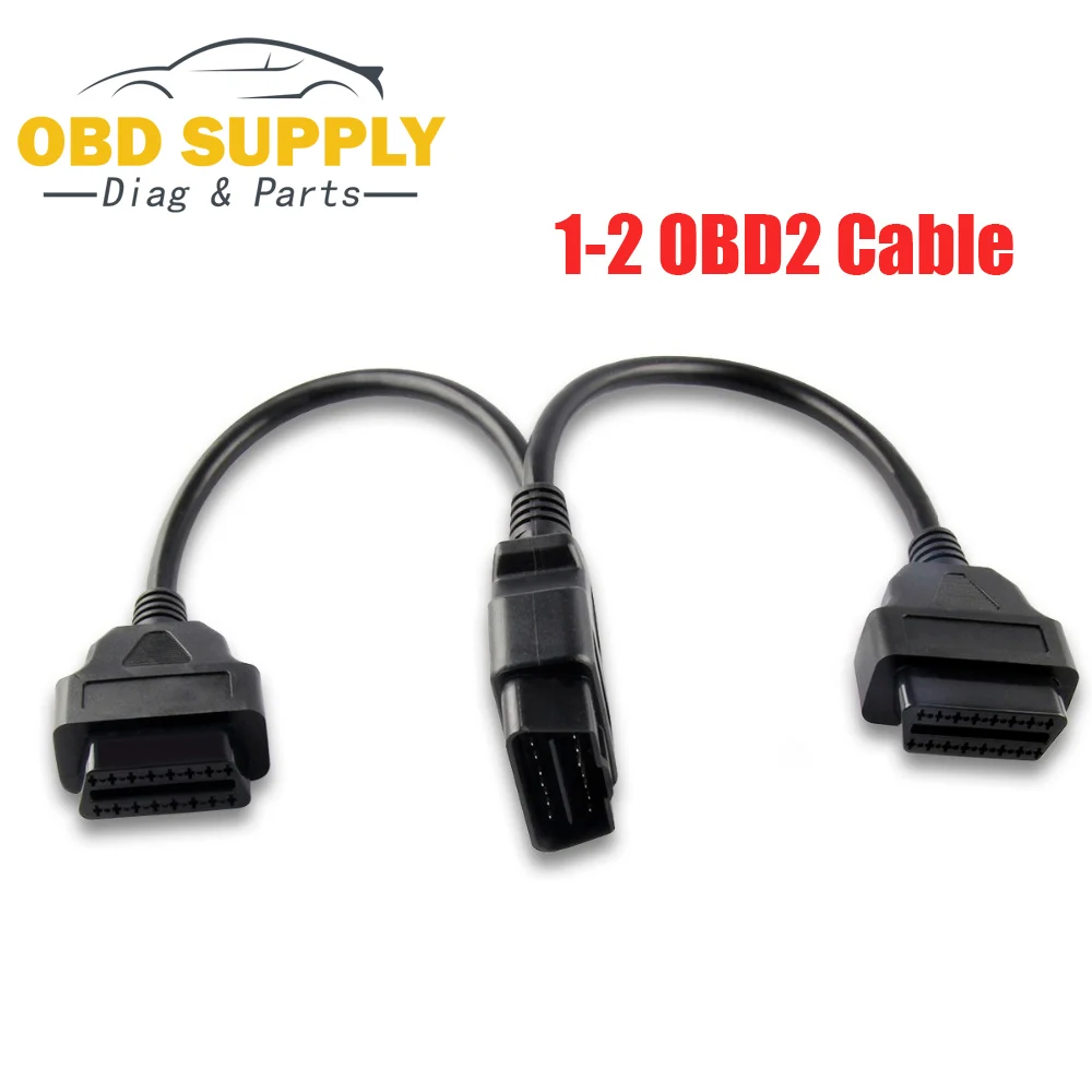 High Quality OBD2 16 Pin Cable Extension Splitter Male To Dual Female Y ...