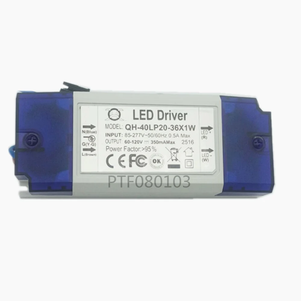 1pcs LED 1pcs 20W 30W 40W LED Driver 20 36x1W 350mA DC60 120V High ...