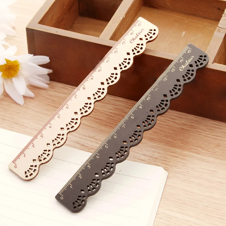 Korea-Zakka-Kawaii-Cute-Stationery-LACE-BROWN-Wood-Ruler-Sewing-Ruler ...