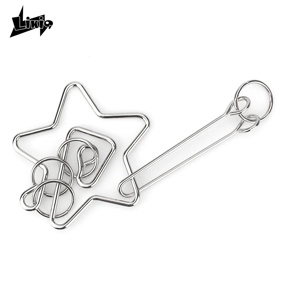 Likiq Star Shaped Iq Magic Metal Wire Ring Puzzles Brain Teaser Game ...