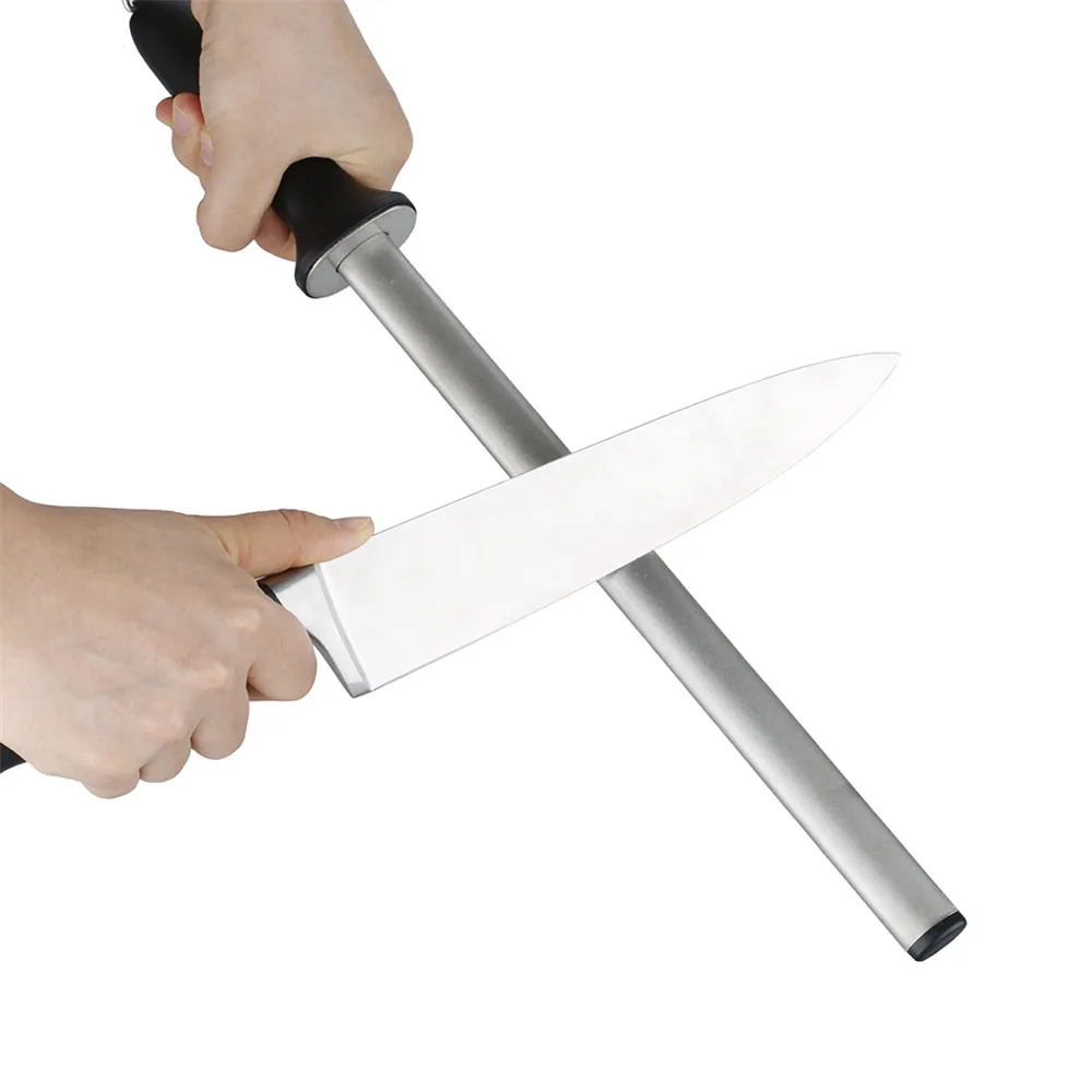 Grinder Oval Diamond Knife Sharpening Steel Rod Sharpener 43 5cm With Grinder Oval Diamond Knife Sharpening Steel Rod Sharpener 43 5cm With