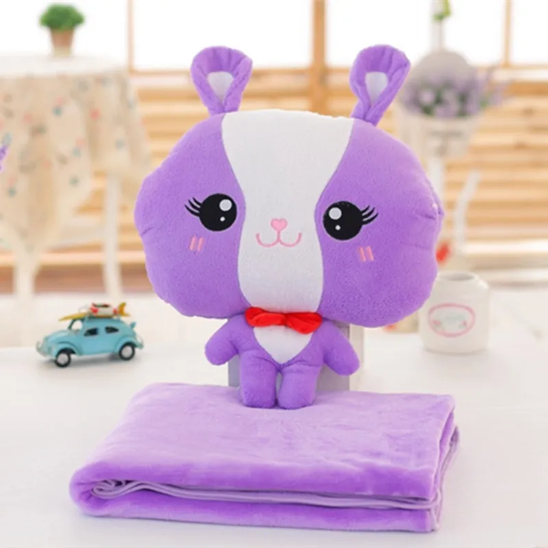1Pc 50x40Cm Super cute animal rabbit plush pillow blanekt (100x160Cm ...