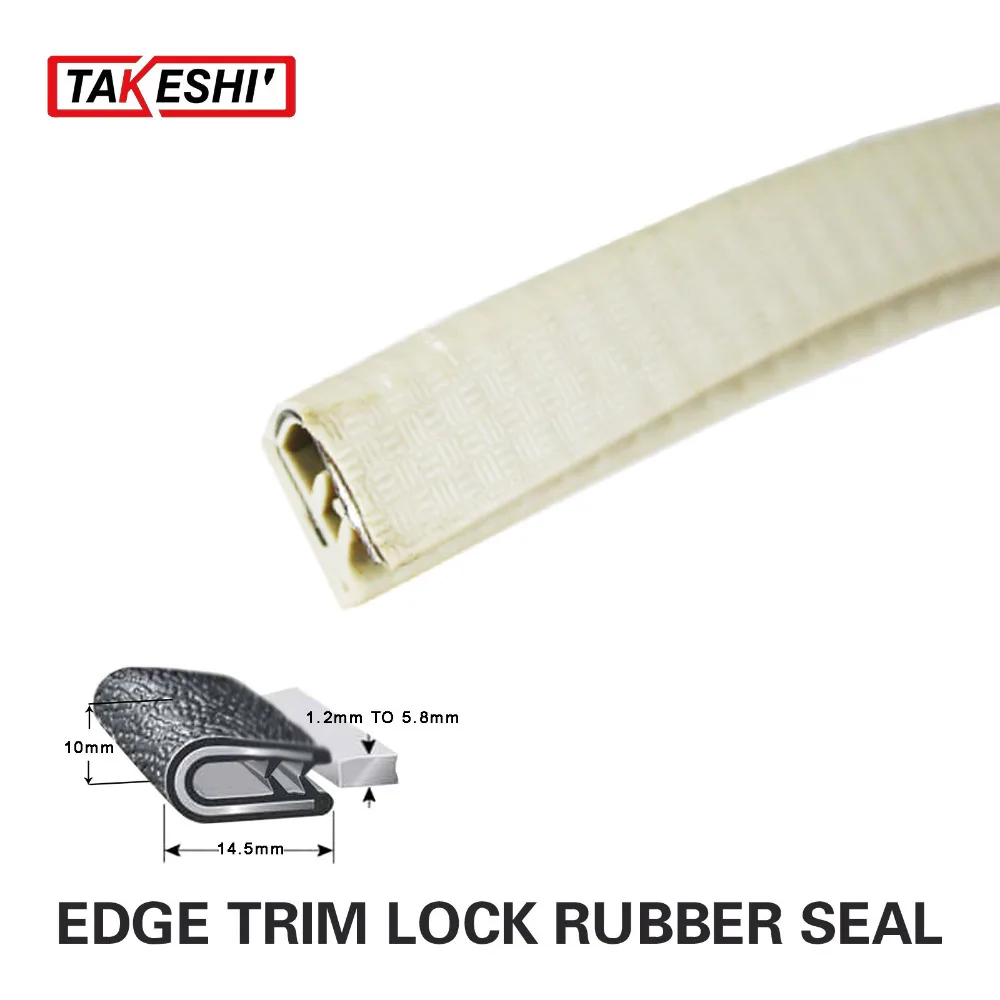 durable 590" 1500cm 14.5x10mm White Trim Rubber Edge Seal Strip Car ...