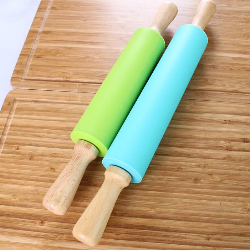 1PC 38cm Rolling Pin Colorful Silicone Rolling Pin With Roller Easy To ... 1PC 38cm Rolling Pin Colorful Silicone Rolling Pin With Roller Easy To ...