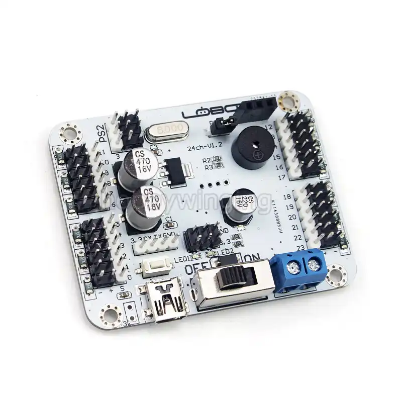 6 24 32 Channel Robot Servo Motor Control Board & PS2 Controller + Receiver for Hexapod ...