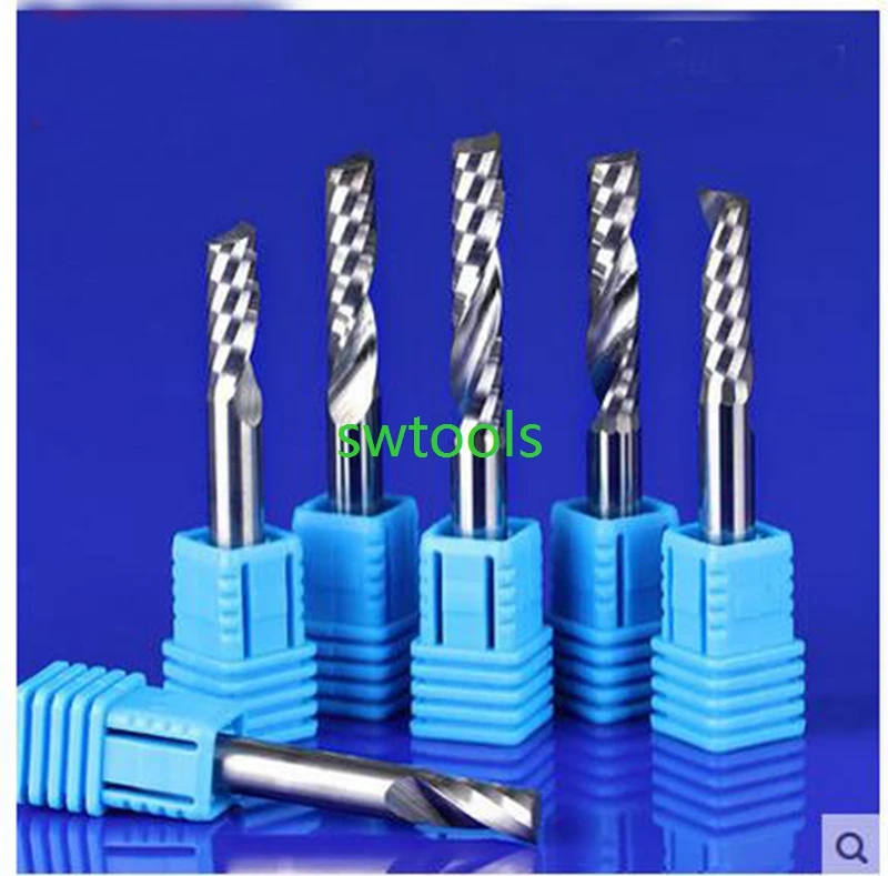 5pcs 6mm plastic wood density board acrylic one Flute CNC Router Bits ...