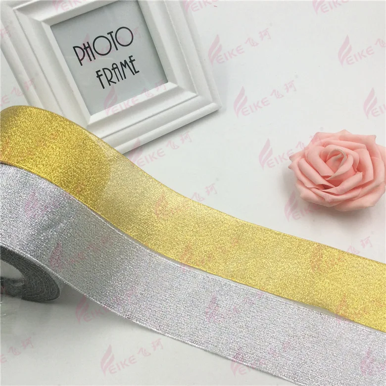50Yards 60mm Gold Silver Organza Glitter Ribbons Onions Belt DIY Gift ...