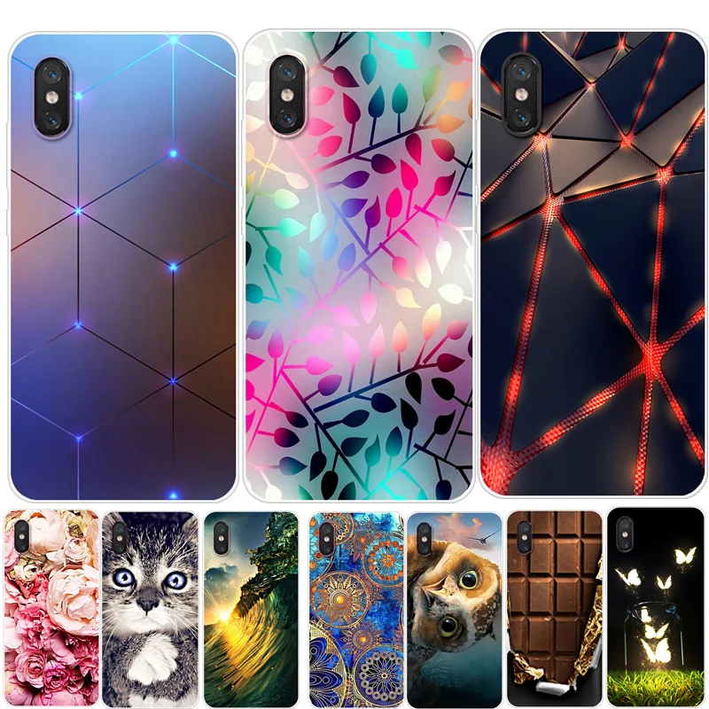 For Xiaomi mi 8 Pro Case Phone Cover Soft Silicone Printing Back Case ...