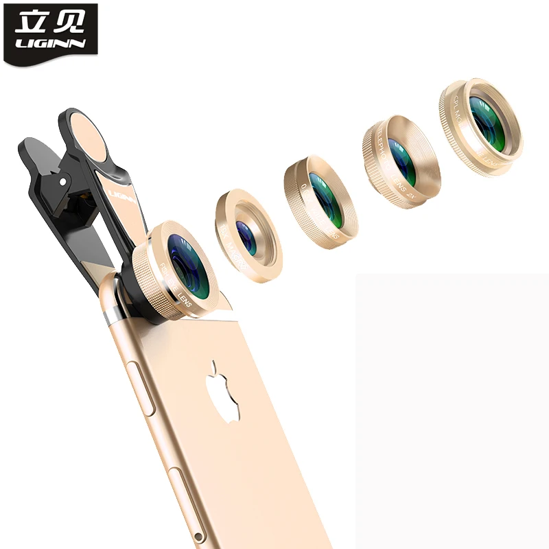LIGINN 5 In 1 Phone Lens 0.63X Wide Angle Macro CPL Camera Mobile Lens ...