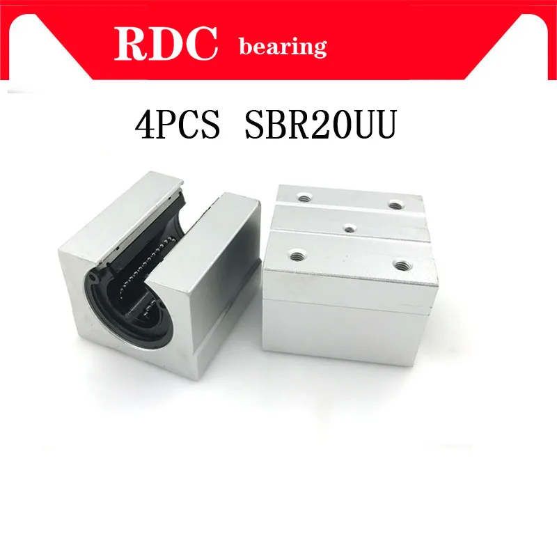 4 Pcs Sbr20uu Sbr20 Linear Bearing 20mm Open Linear Bearing Slide Block ...