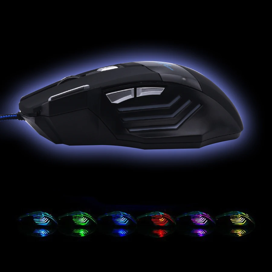 Profissional Wired Gaming Mouse 7 Botões 5500 DPI LED Óptico USB Mouse ...
