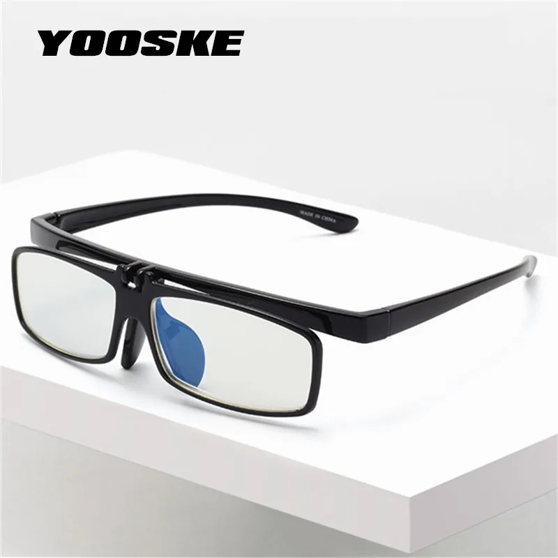 Yooske Flip Up Reading Glasses Men Women Anti Blue Light Eyeglasses Computer Gaming Goggles