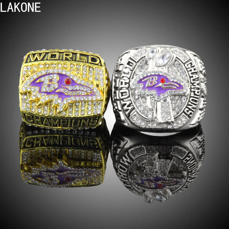 LAKONE Champions ring, 2000 2012 Baltimore Ravens Super Bowl Football ...
