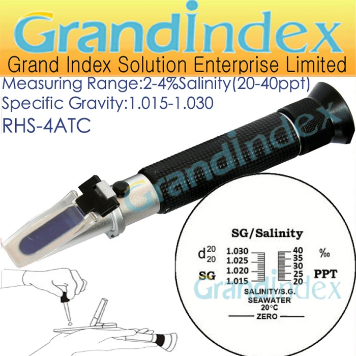 2 In 1 Salinity Refractometer Rhs 4atc With Sg And Salinity Measuring