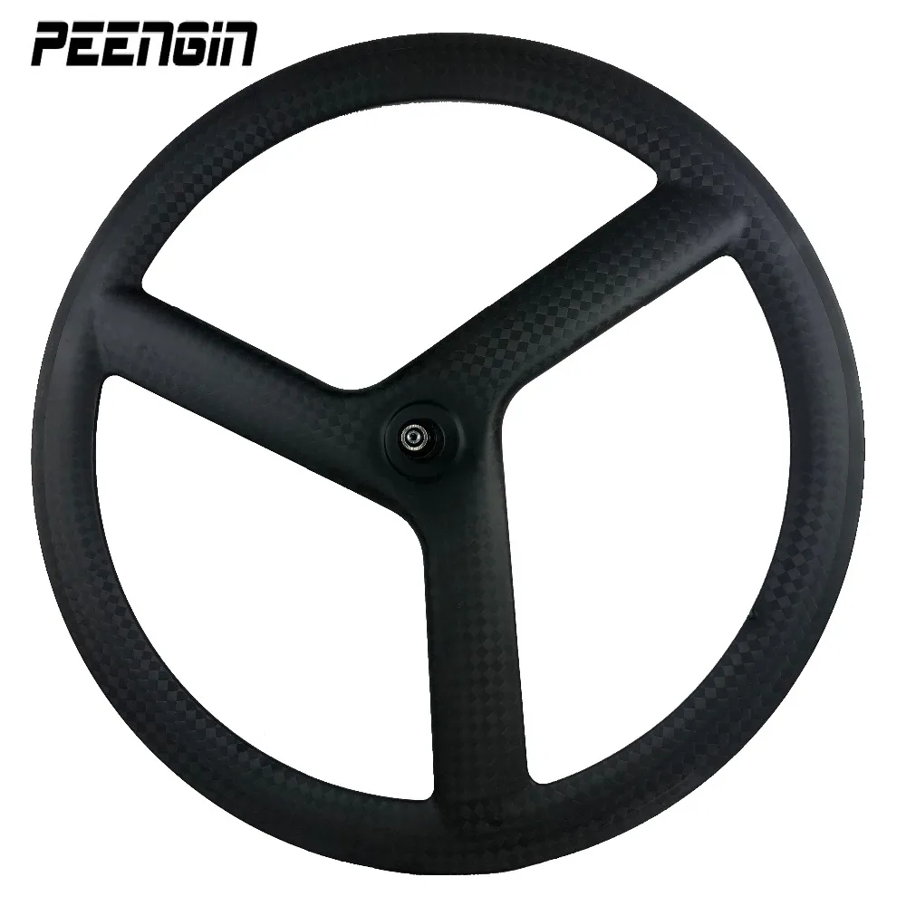 700c Track Light Fixed Gear Carbon Tri Spoke Wheelset Clincher/tubular ...