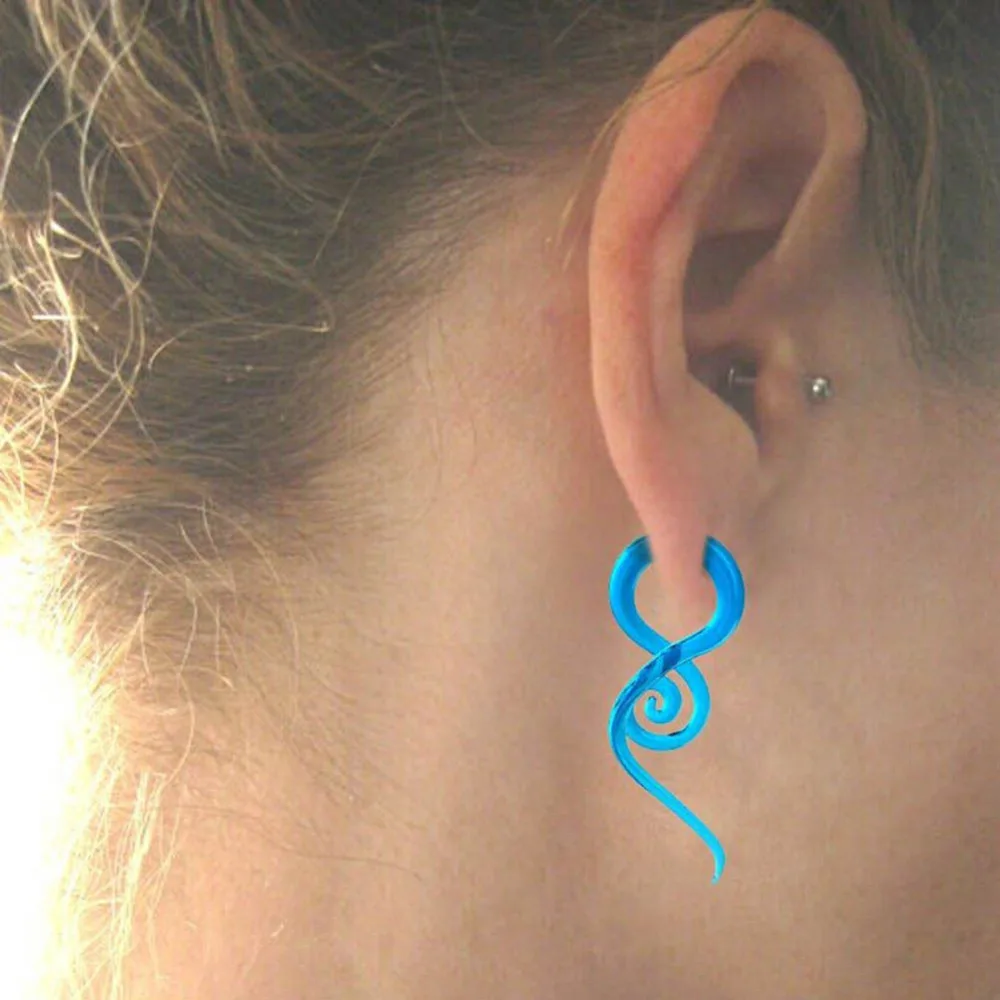2pcs/set Punk New Fake Spiral Ear Tapers Snail Ear Expanders ...