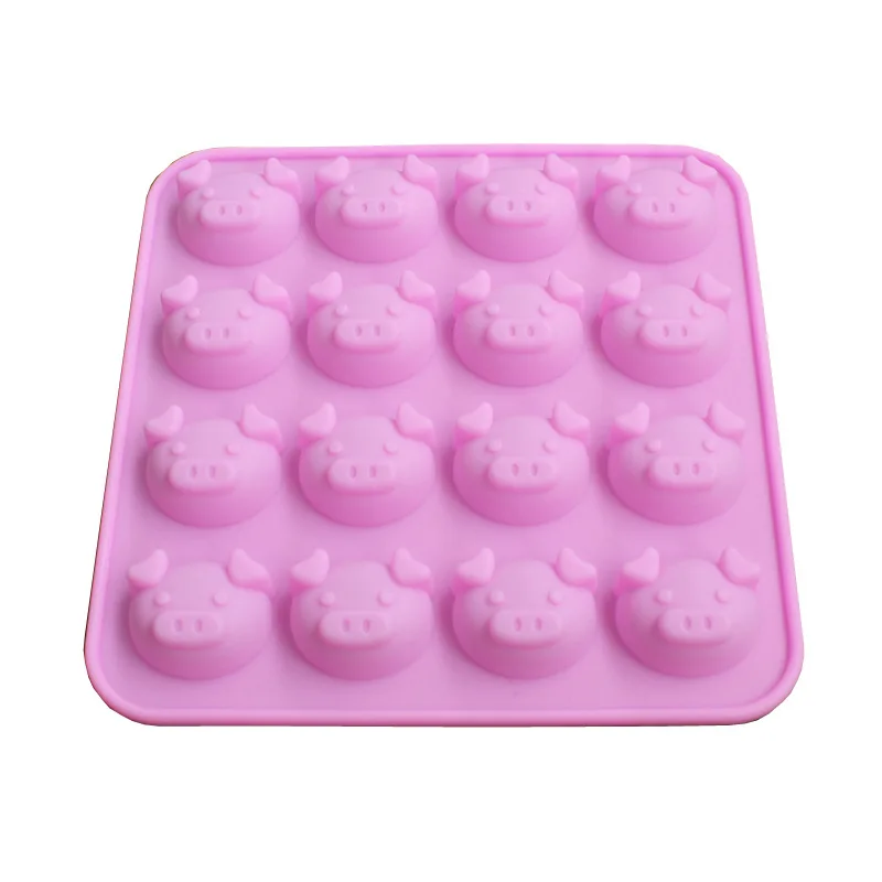 2017 Silicone Cake Mold Cute Pig Head Shaped Silicone Chocolate Molds ...