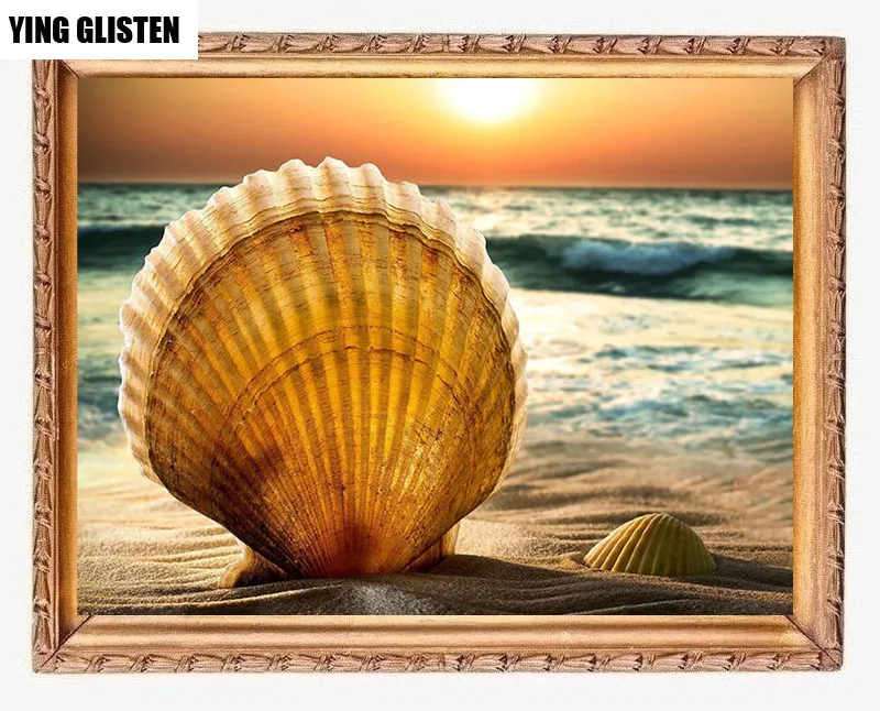 Sunset Concha Stick taladro completo diamante bordado 3D Cruz 5D ...