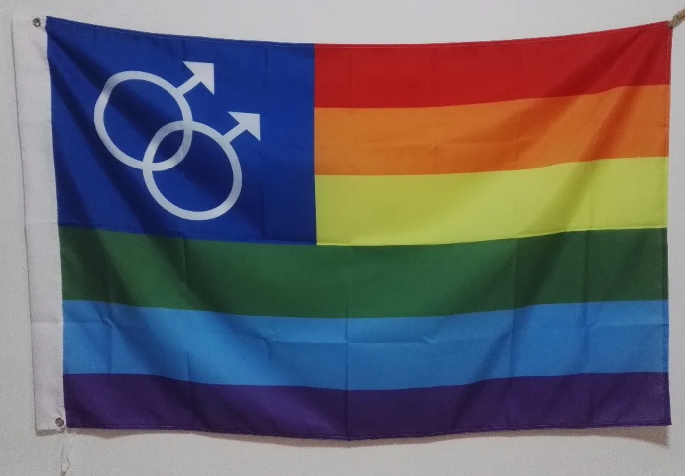 Gay Pride Flag Gay Mens Flag 3x5ft 150x90cm Custom Banner Brass Metal
