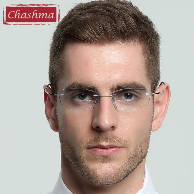 Chashma Brand B Titanium Ultra Light Tint Glass Men Stylish Eye Glasses ...