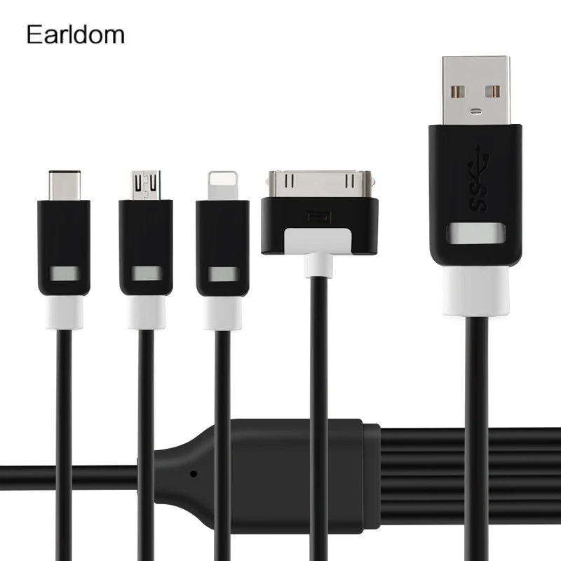 Earldom conector múltiple 4 en 1 cable de carga usb cables de teléfono móvil micro usb cable ...