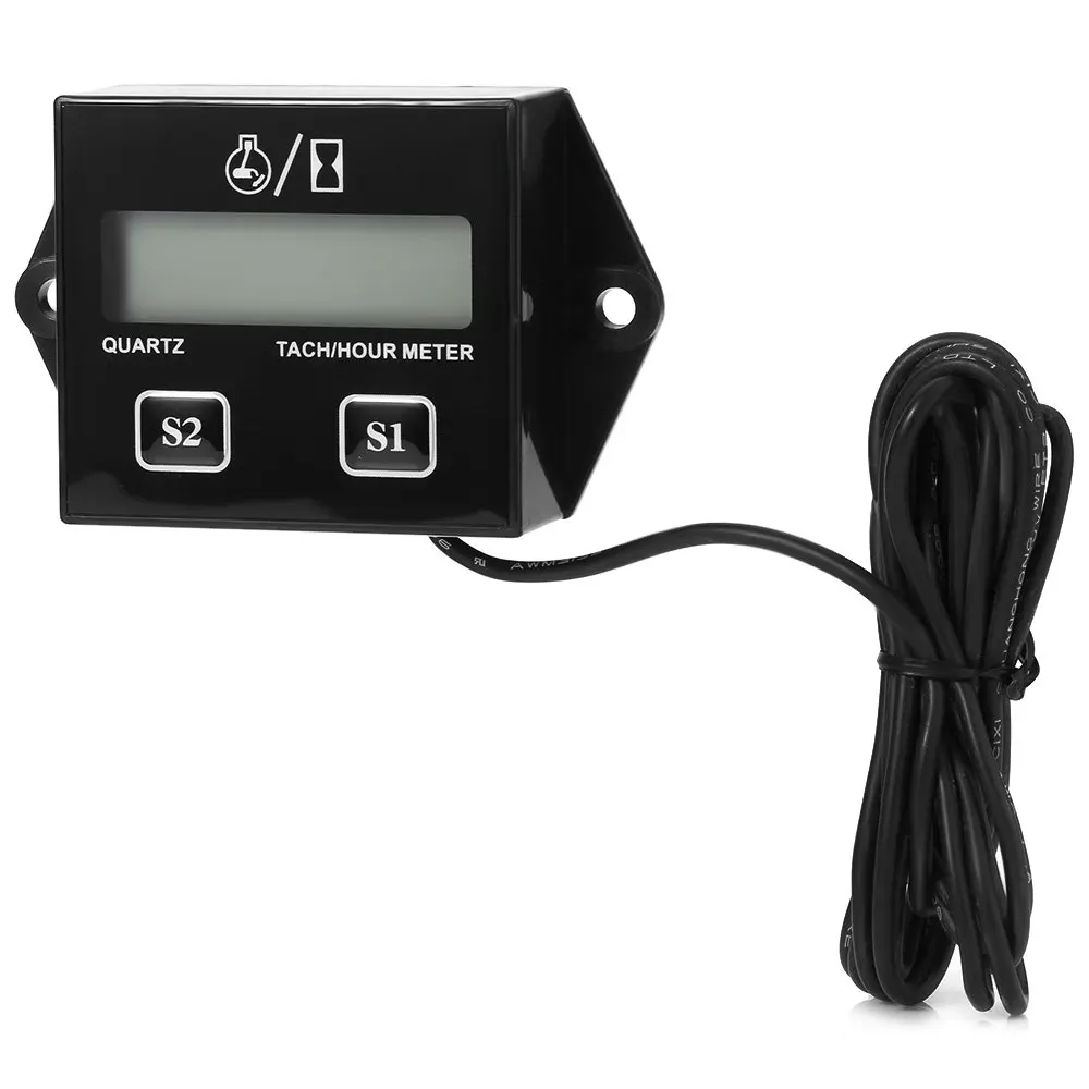 Digital Engine Tach Hour Meter Tachometer Gauge Engine Rpm Lcd Display ...
