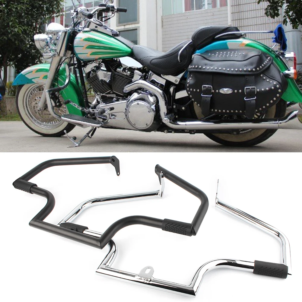 Black-Silver-Motorbike-Highway-Crash-Bar-Engine-Guard-Protector-For ...