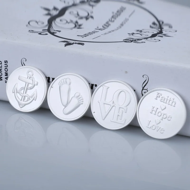 new White k feet my 33mm coins crystal disc pendant letter hope love ...