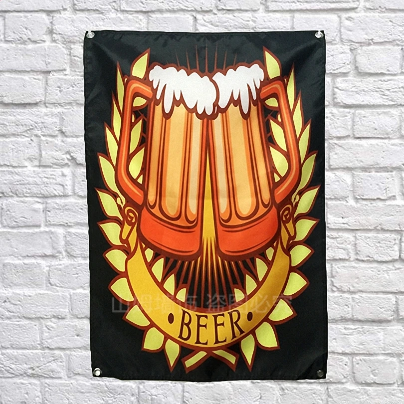 BEER Poster Scrolls Bar Winery Cafes wine cellar Indoor Home Decoration ...