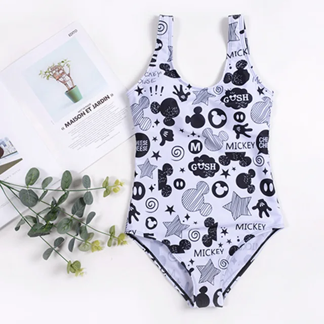 2019 New Women Swimwear Cute Cartoon Mickey Donald Duck Animals ...
