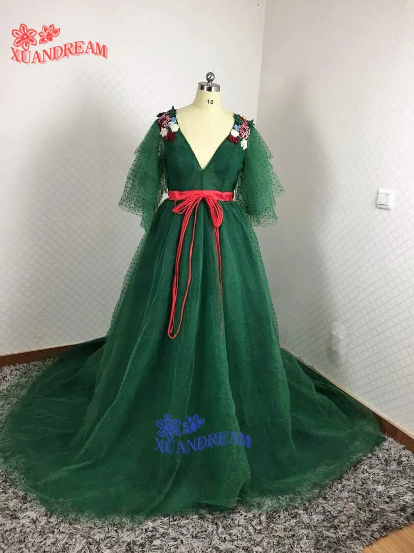 2017 Real Made Photo Elegant Flowers Evening Gown Vestidos De Festa Elegant V Neck Sports Cheap 2017-real-made-photo-elegant-flowers-evening-gown-vestidos-de-festa-elegant-v-neck-sports-cheap