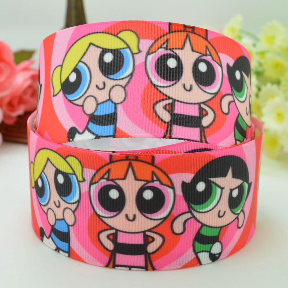 DUWES 1.5" 38mm The Powerpuff Girls Printed grosgrain ribbon hair bow ...