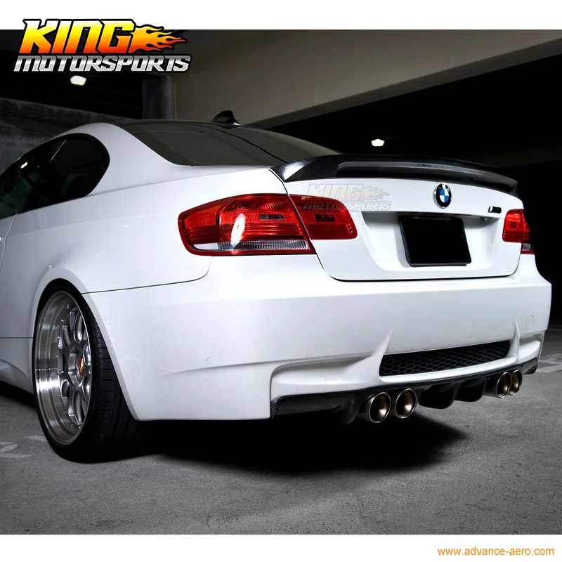 FOR 08-12 BMW E92 E93 M3 V-Style Black Urethane Rear Bumper Lip Spoiler ...
