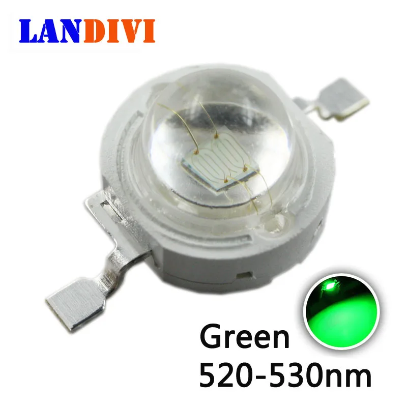 10pcs 3W led diode green 520 530nm high brightness emitting diode 3w ...