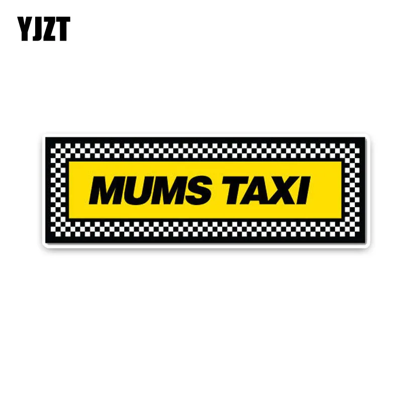YJZT 15.8*5.2CM MUMS TAXI Cartoon Funny Car Window Sticker Retro ...