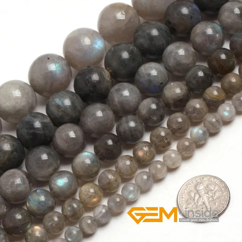Round Labradorite Stone Beads Natural Stone DIY Loose Bead For Jewelry ...