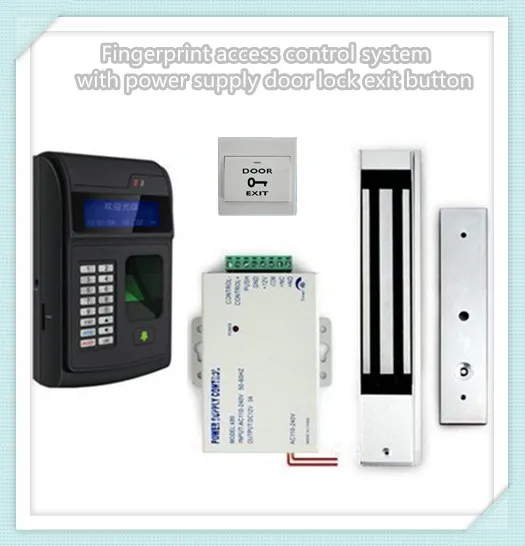 Fingerprint access control system with power supply door lock exit ...